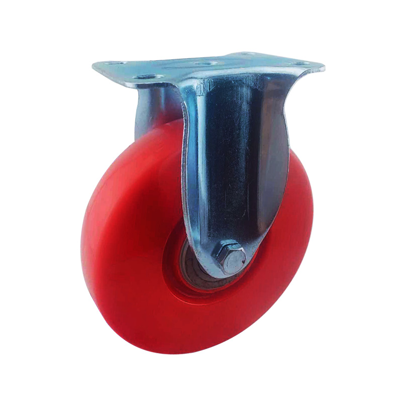 Red PVC rigid caster wheel medium duty Supplier